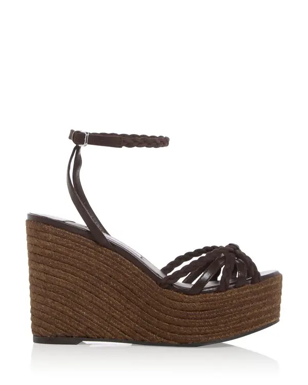 JIMMY CHOO Dree 100 Espadrille Wedge Sandals - Chocolate/coffee