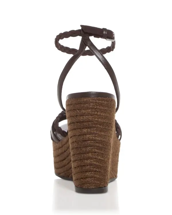 JIMMY CHOO Dree 100 Espadrille Wedge Sandals - Chocolate/coffee