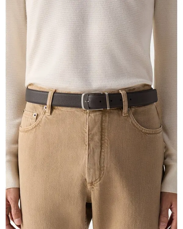 Zegna Leather Belt - Dark Brown