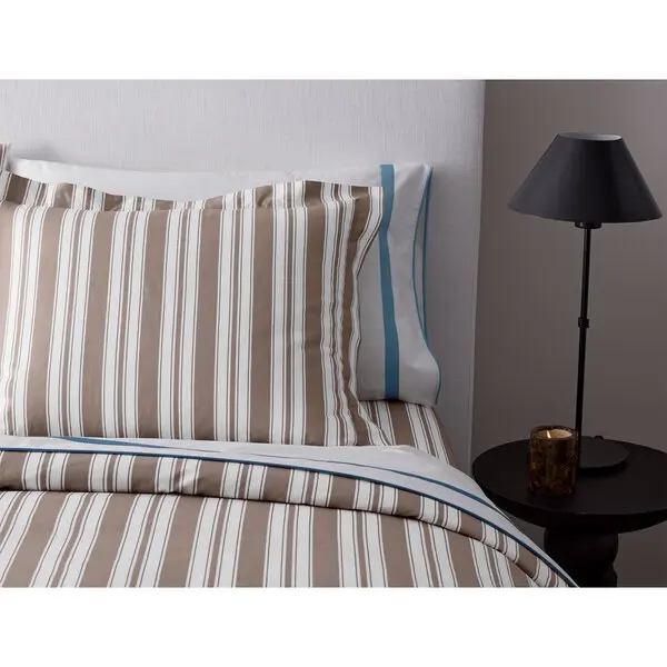 MATOUK Elio Striped Standard Sham - Mocha