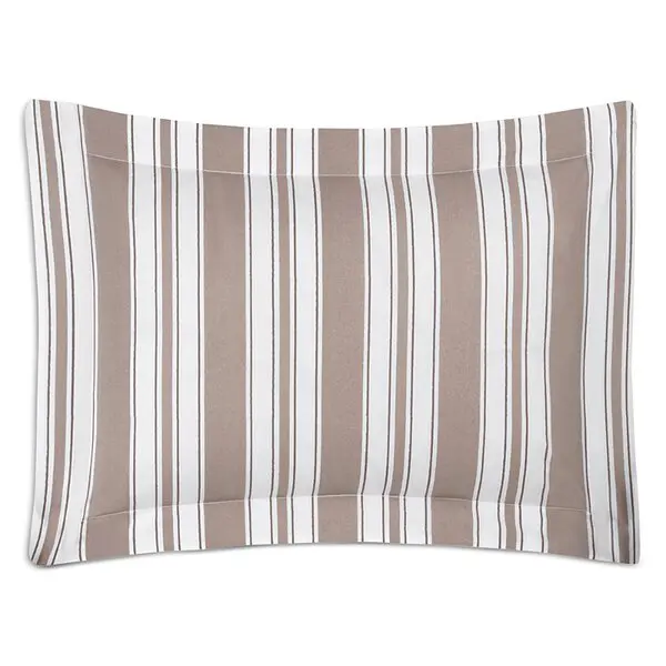 MATOUK Elio Striped Boudoir Sham - Mocha