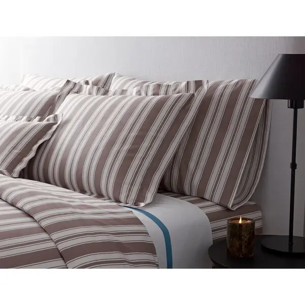 MATOUK Elio Striped Quilted King Sham - Mocha