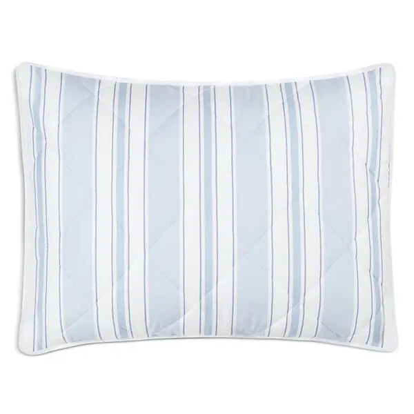 MATOUK Elio Striped Quilted Boudoir Sham - Blue