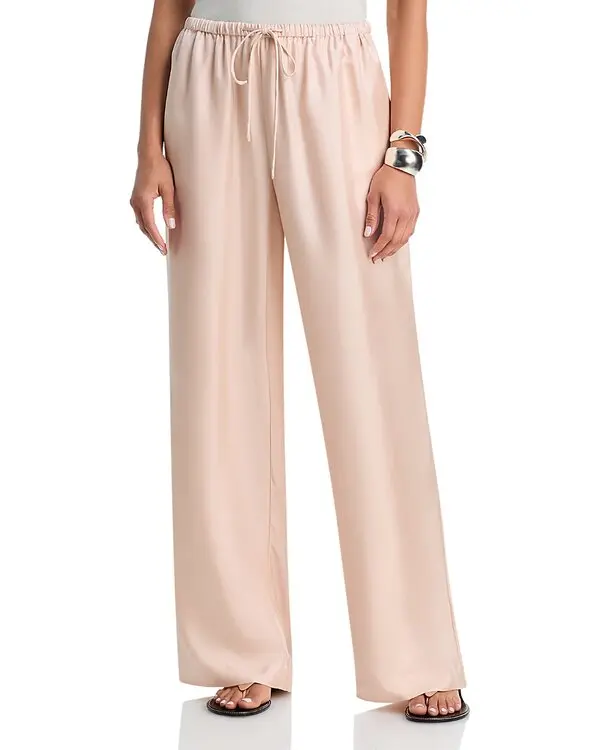 RÓHE Relaxed Fit Silk Trousers - Rose