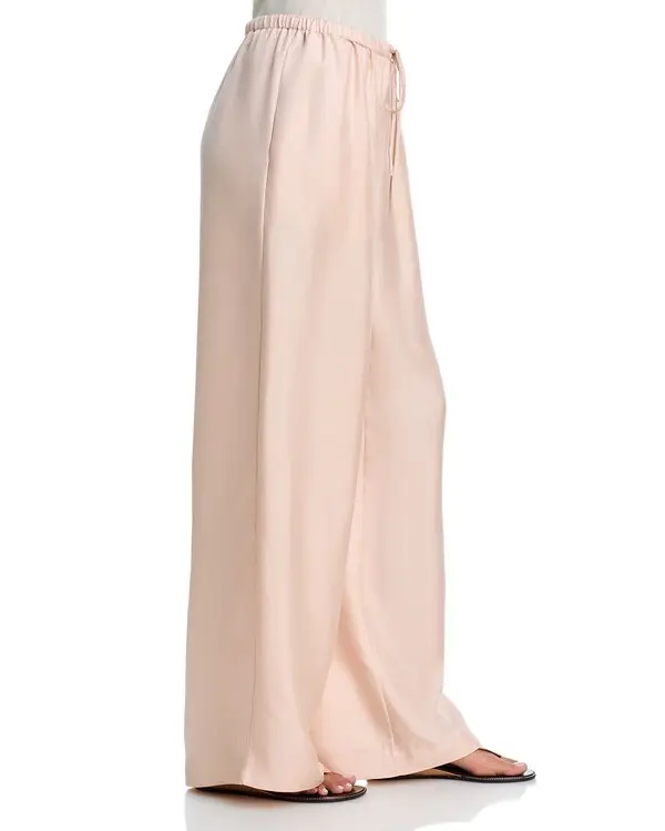RÓHE Relaxed Fit Silk Trousers - Rose
