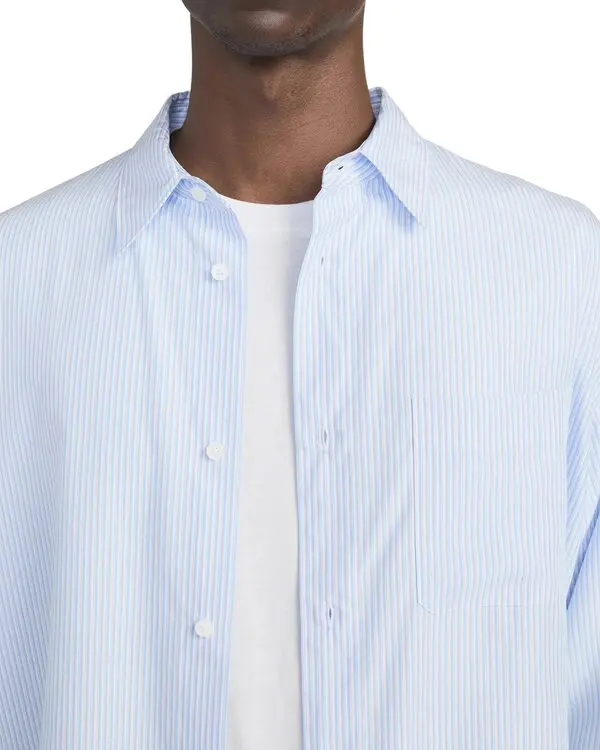 FRAME Relaxed Fit Pocket Shirt - Blue Stripe
