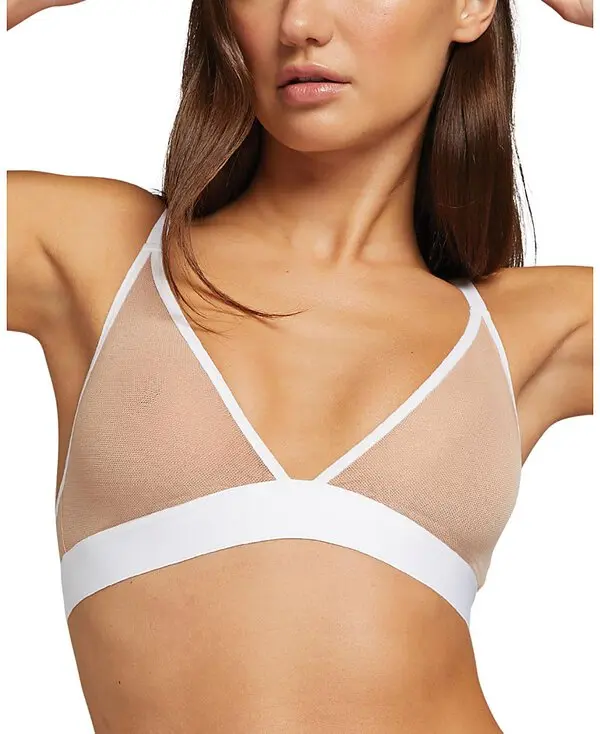 NEGATIVE Sieve Triangle Bra - Buff+white