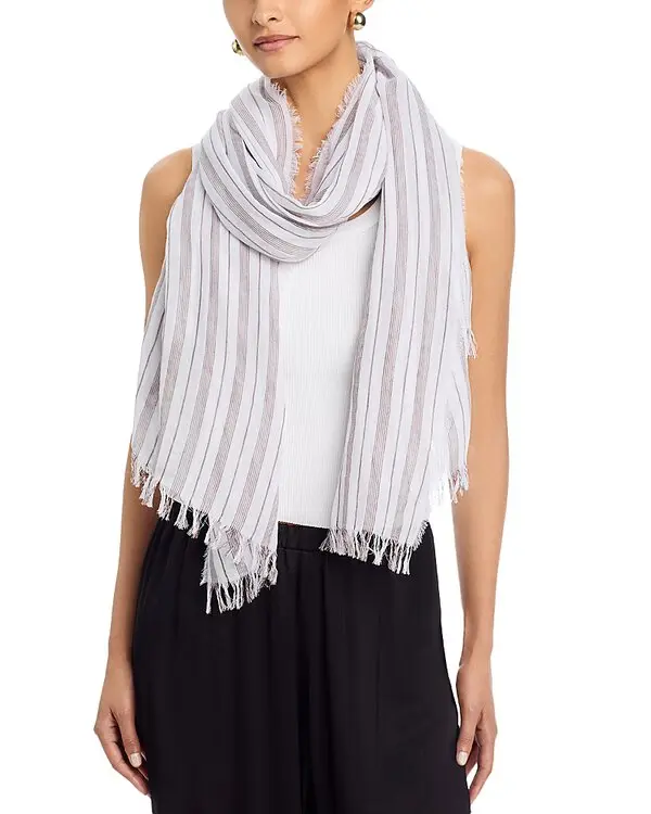 Vince Tri Stripe Cotton Scarf - Umber Bark