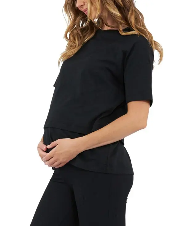 RIPE MATERNITY Claud Nursing Tee - Black