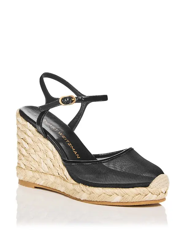 STUART WEITZMAN Bareitall Espadrille Wedges - Black