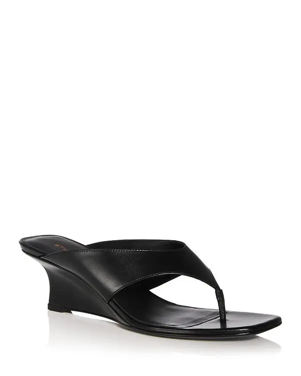 STUART WEITZMAN Vinnie Thong Wedge Sandals - Black