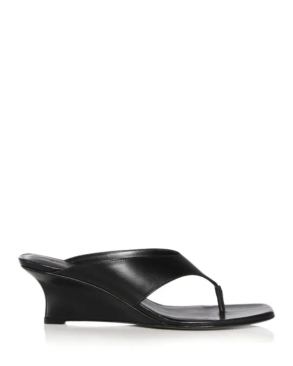 STUART WEITZMAN Vinnie Thong Wedge Sandals - Black