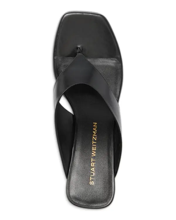 STUART WEITZMAN Vinnie Thong Wedge Sandals - Black