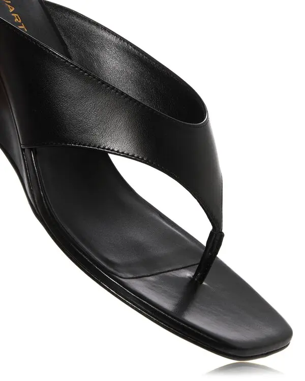 STUART WEITZMAN Vinnie Thong Wedge Sandals - Black