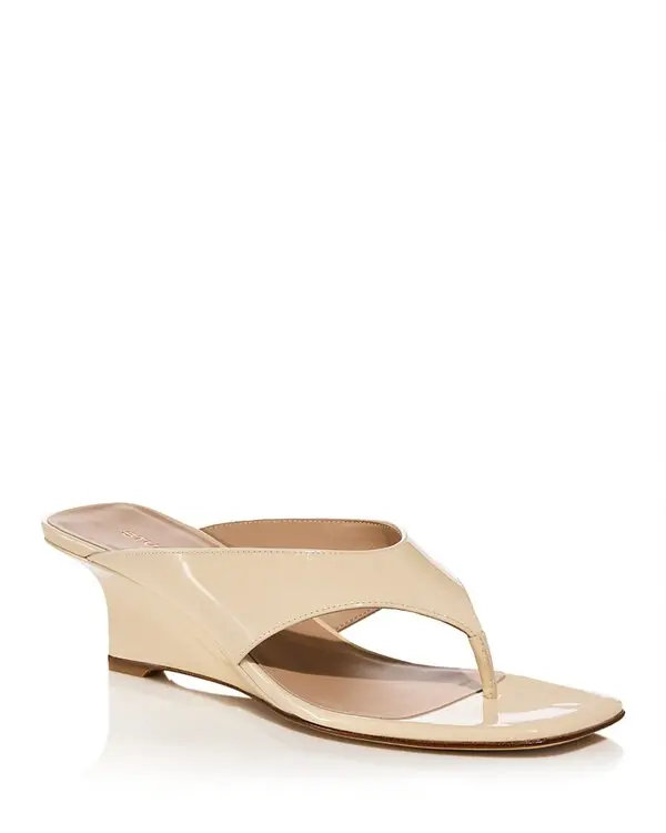 STUART WEITZMAN Vinnie Thong Wedge Sandals - Linen