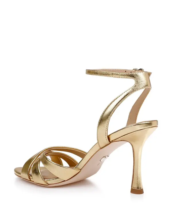 Badgley Mischka Xeilani Stiletto Sandals - Gold Leather