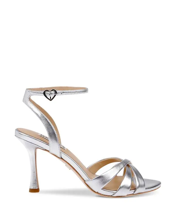 Badgley Mischka Xeilani Strappy Sandals - Silver Leather