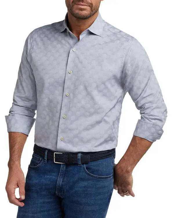 David Donahue Jacquard Dot Shirt