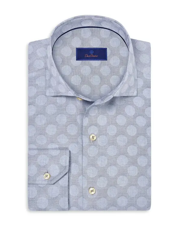 David Donahue Jacquard Dot Shirt