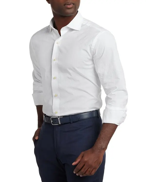 David Donahue Geometric Jacquard Shirt