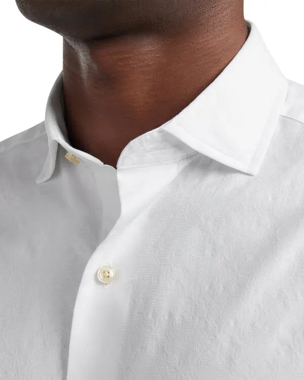 David Donahue Geometric Jacquard Shirt
