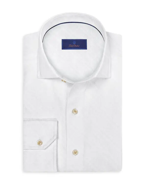 David Donahue Geometric Jacquard Shirt