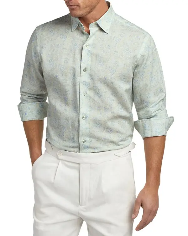David Donahue Paisley Print Shirt - Dune/ Multi