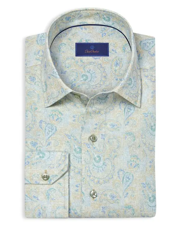 David Donahue Paisley Print Shirt - Dune/ Multi