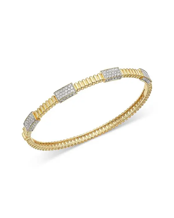 Bloomingdale'S Diamond And 14k Yellow Bangle - Gold