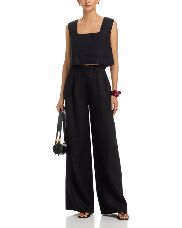 Rails Akira Linen Top - Black