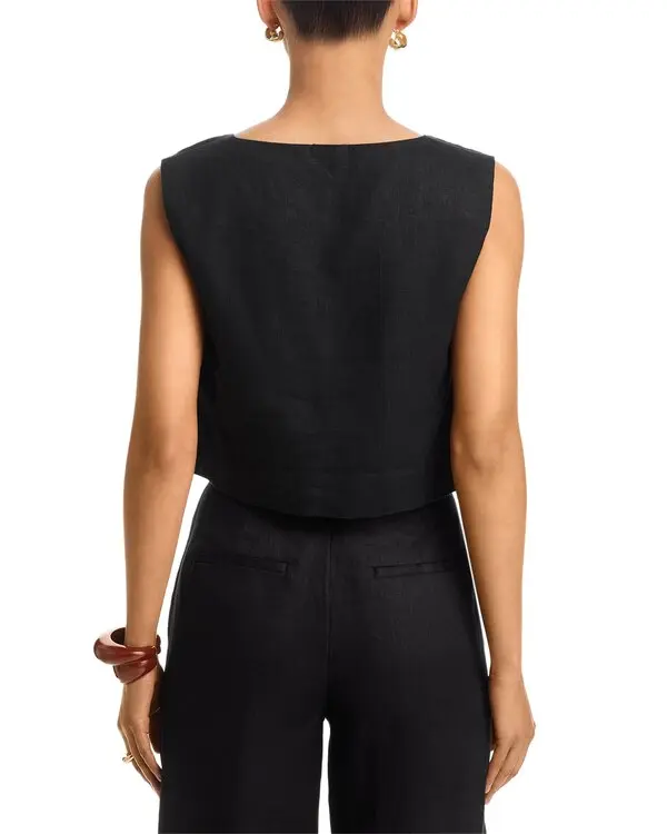 Rails Akira Linen Top - Black