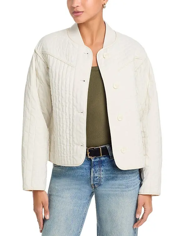 Rag & Bone Margot Quilted Jacket - Plaid Tan