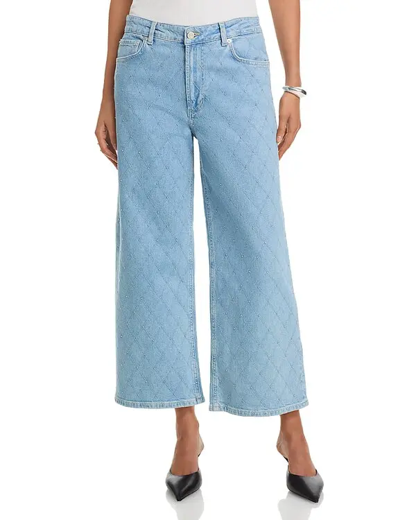 Rails Getty High Rise Quilted Studded Crop Jeans - Quilt Stud