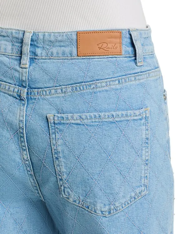 Rails Getty High Rise Quilted Studded Crop Jeans - Quilt Stud