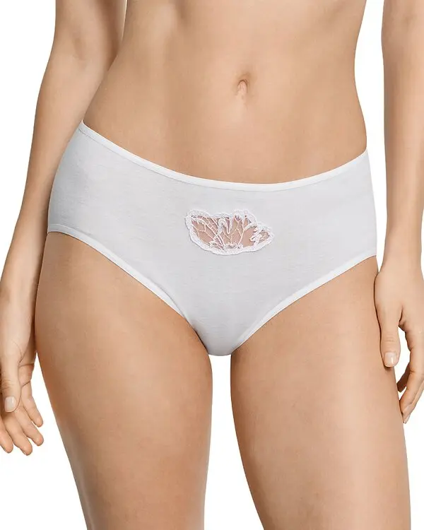 Hanro Belen Lace Inset Brief - White