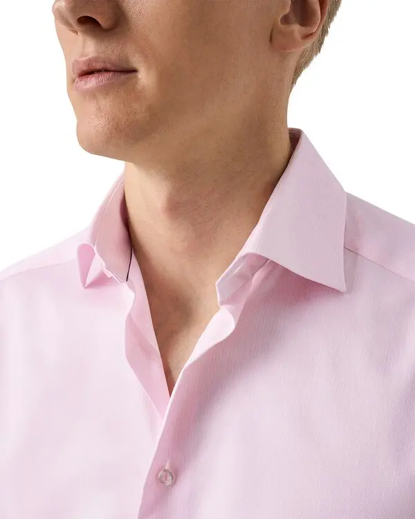Eton Cotton Stripe Dress Shirt - Medium Pink