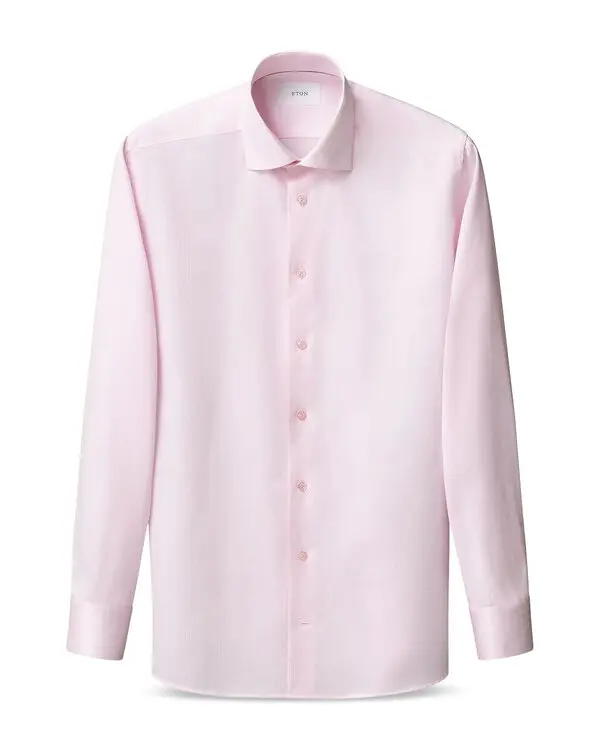 Eton Cotton Stripe Dress Shirt - Medium Pink