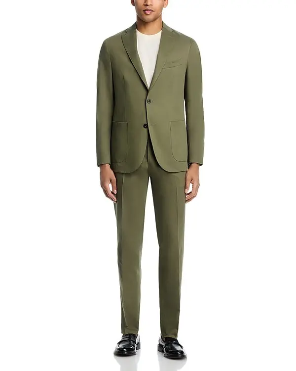 Boglioli Garment Dyed Lyocell & Cotton Slim Fit K Suit - Olive