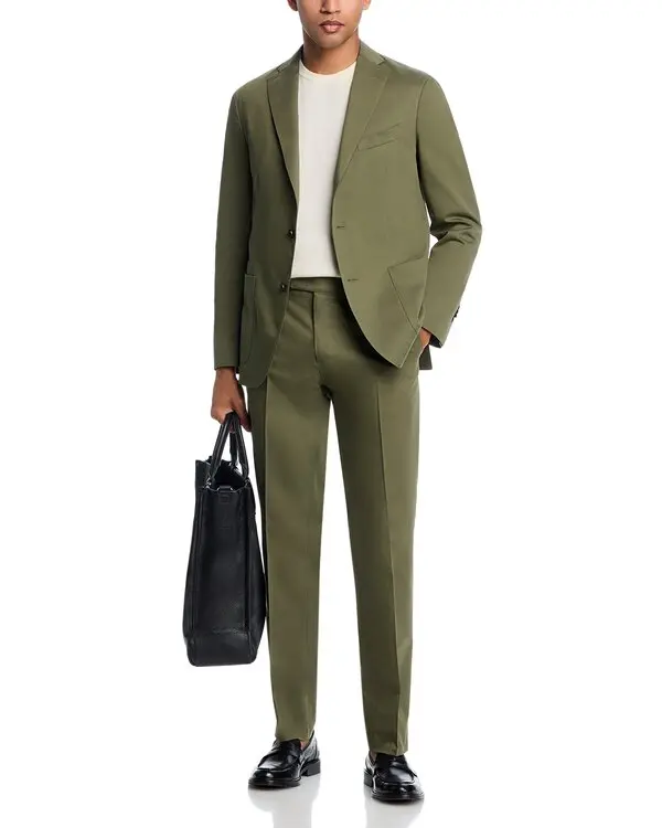 Boglioli Garment Dyed Lyocell & Cotton Slim Fit K Suit - Olive