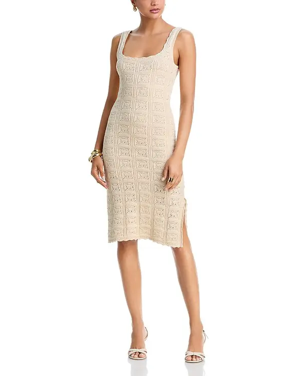 French Connection Nellis Crocheted Midi Dress - Ecru