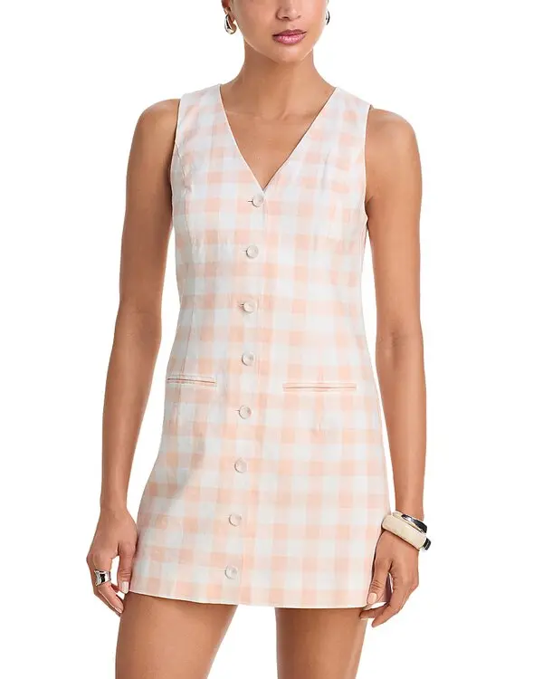 French Connection Aspen Gingham Mini Dress - Seashell Gingham