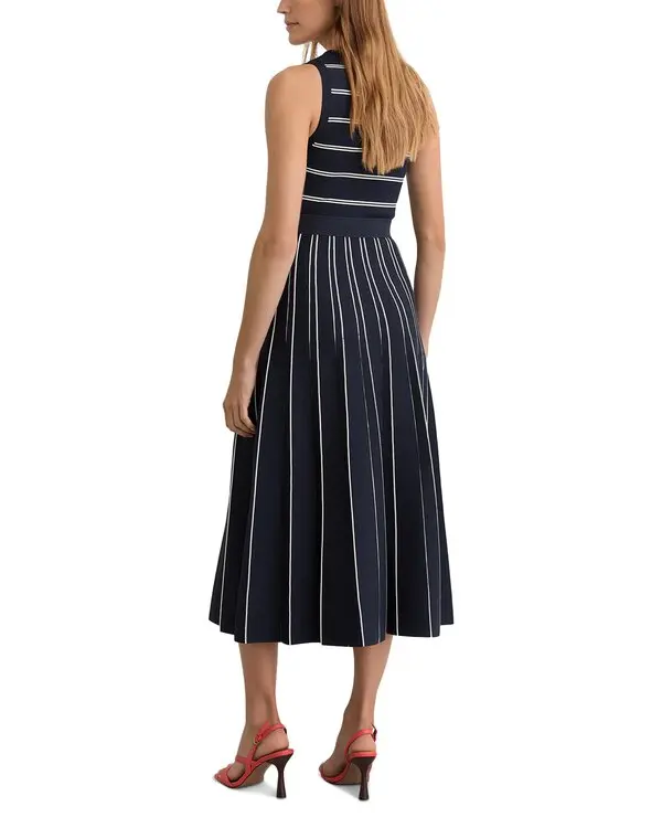 REISS Mallory Midi Dress - Navy/ivory