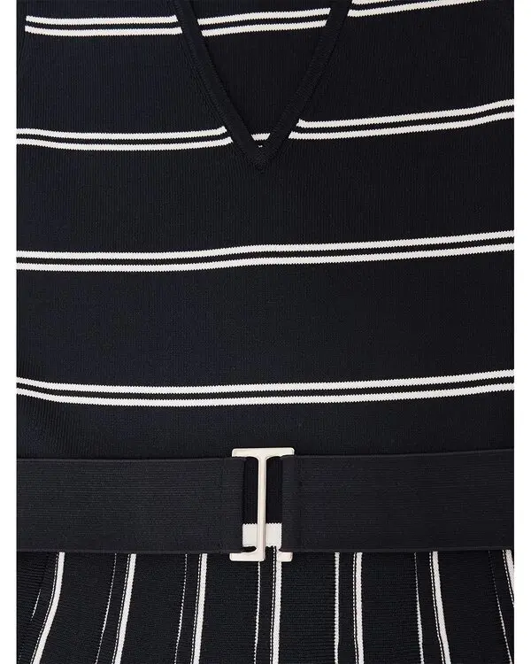 REISS Mallory Midi Dress - Navy/ivory