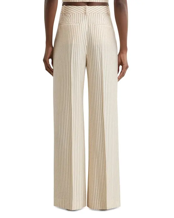 REISS Jayce Wide Leg Trousers - Cream/black