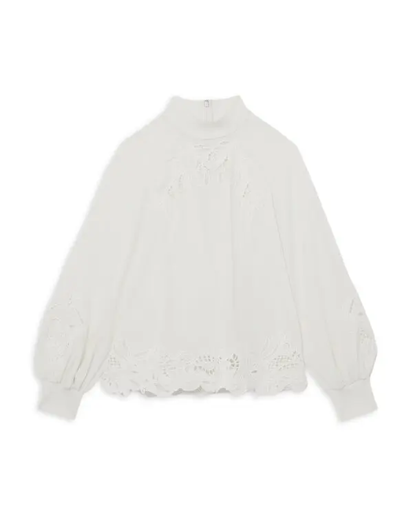 REISS Rae Embroidered Blouse