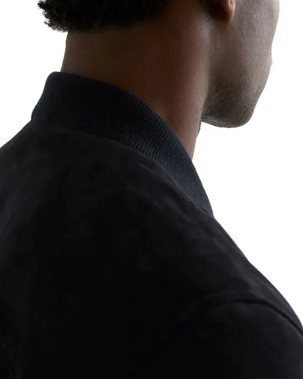 REISS Suede Zip Through Bomber Jacket