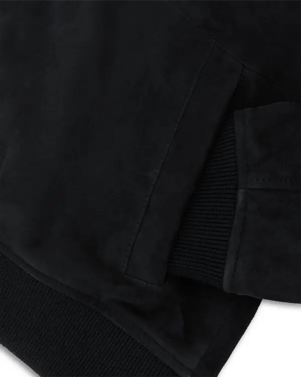 REISS Suede Zip Through Bomber Jacket
