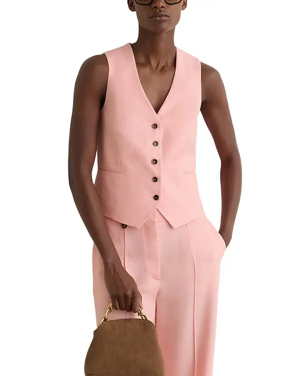 REISS Magda Waistcoat - Pink