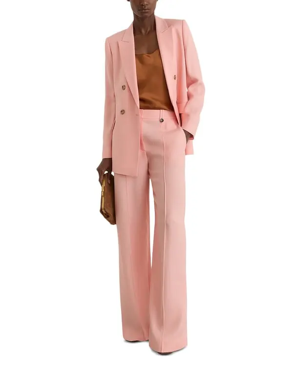 REISS Magda Tailored Wide-leg Trousers - Pink