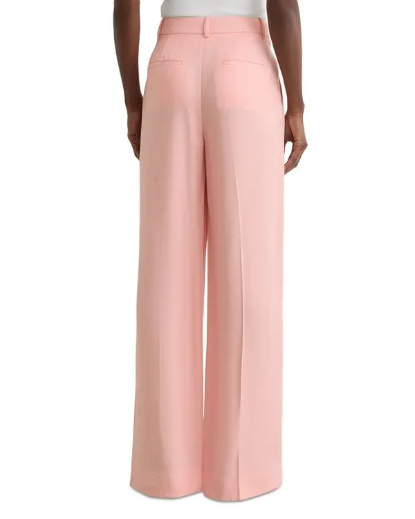 REISS Magda Tailored Wide-leg Trousers - Pink